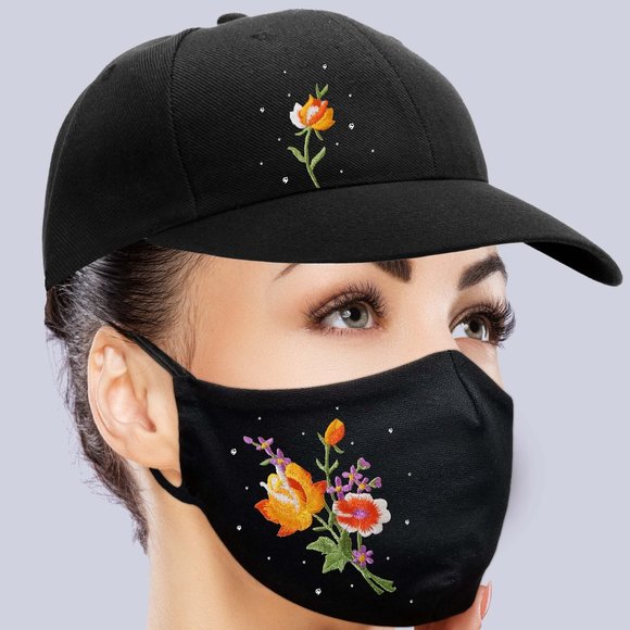 Figaro | Accessories | Custom Flower Face Mask And Hat Set | Poshmark